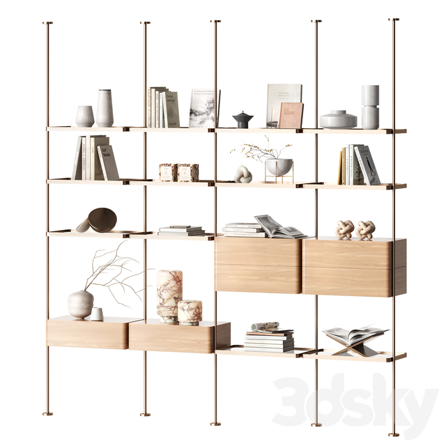 Bookshelves with decor