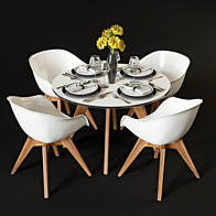 BoConcept Adelaide, chair and table - Table + Chair - 3D model