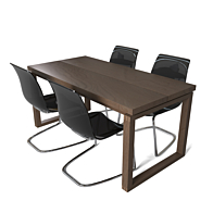 nikari arkipelago table & nikari academia chair - Table + Chair - 3D model