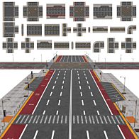 road 02 - Urban environment - 3D model