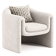 Bobo White Boucle Arm Chair - Arm chair - 3D model