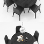 BoConcept Granada 182 / 130cm and Lausanne - Table + Chair - 3D model