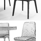 BoConcept Granada 182 / 130cm and Lausanne - Table + Chair - 3D model