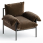 Metal & Velvet Lounge Chair Chocolate - Arm chair - 3D model