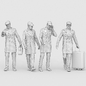 Travel Man in Trip With Coat in 04 Poses - Creature - 3D model