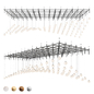 Light installation with balls/Chandelier Integrator Mesh of pipes with ...
