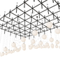 Light installation with balls/Chandelier Integrator Mesh of pipes with ...