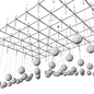 Light installation with balls/Chandelier Integrator Mesh of pipes with ...