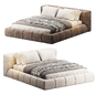 Tufted Bed Chenille Helios Cream - Bed - 3D model