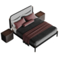 Caracole Campaign King Bed_Bachelor Small Nightstand - Bed - 3D model