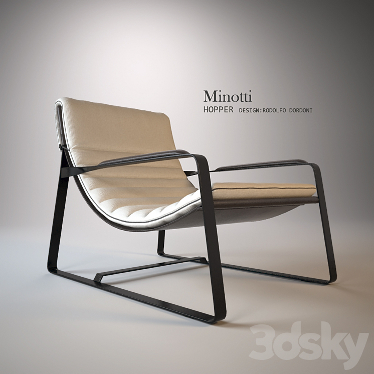Minotti / HOPPER - Arm chair - 3D model