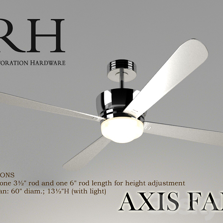 Restoration Hardware / Axis Fan - Ceiling lamp - 3D model