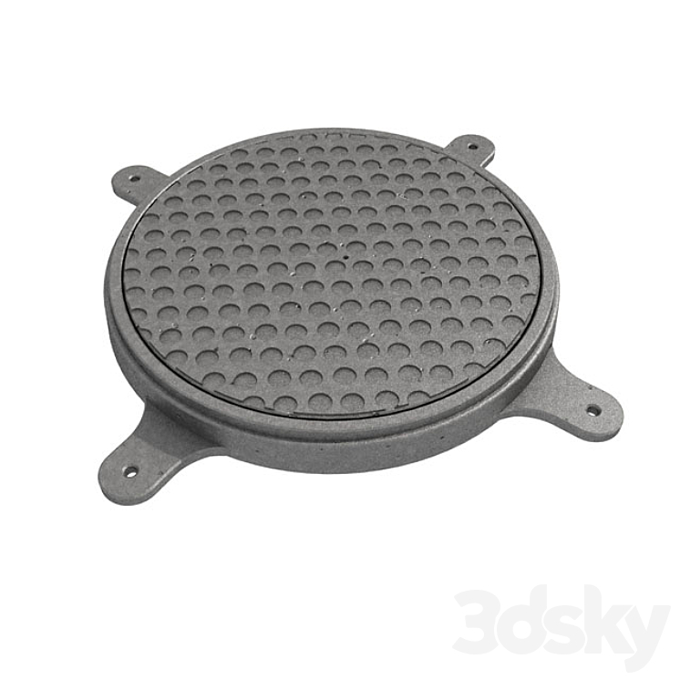 Hatch made of cast iron with (Of125)-2.5-59 - Urban environment - 3D model