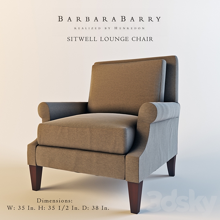Barbara Barry SITWELL LOUNGE CHAIR - Arm chair - 3D model