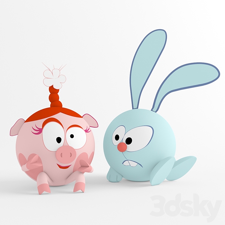 Smeshariki. Kristina and Croche - Toy - 3D model