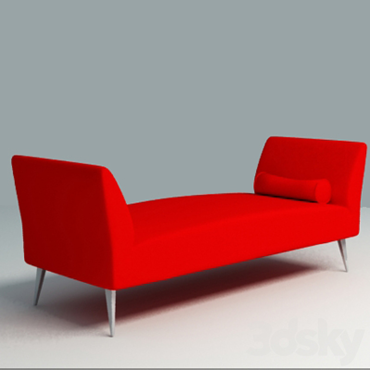 Red lounge-sofa - Sofa - 3D model