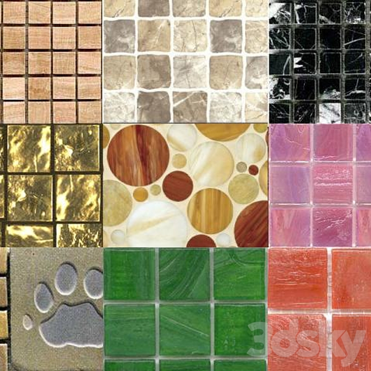 Mosaic - Tile - 3D model