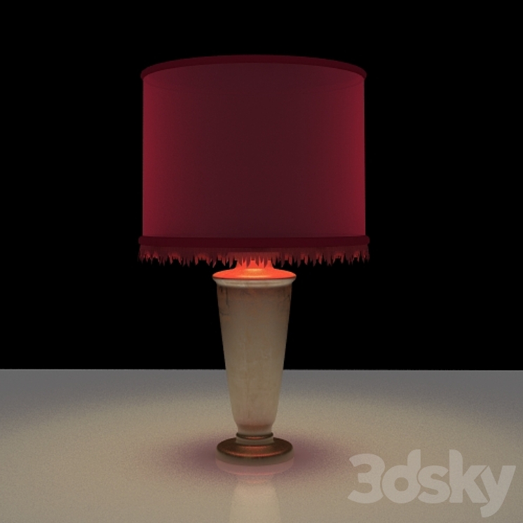 Lamp with fringed - Table lamp - 3D model