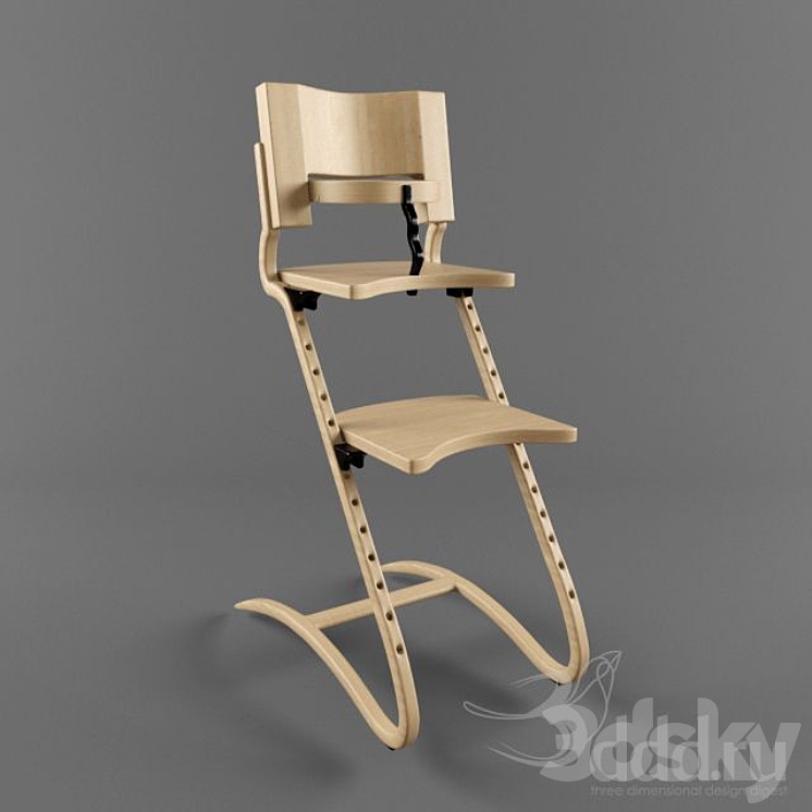 Scalable high chair - Table + Chair - 3D model