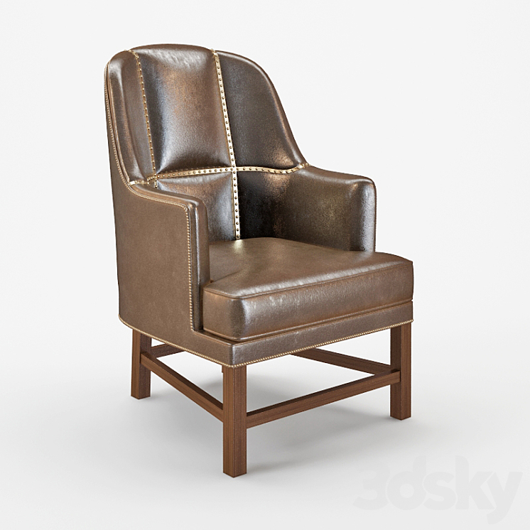 Chair with studs - Arm chair - 3D model