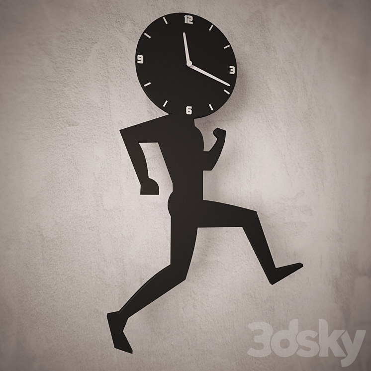 Wall clock "running Man" - Watches & Clocks - 3D model