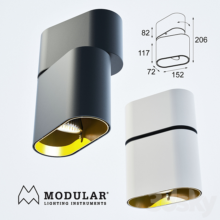 Modular, Duell surface, Nr 11070332 - Spot light - 3D model