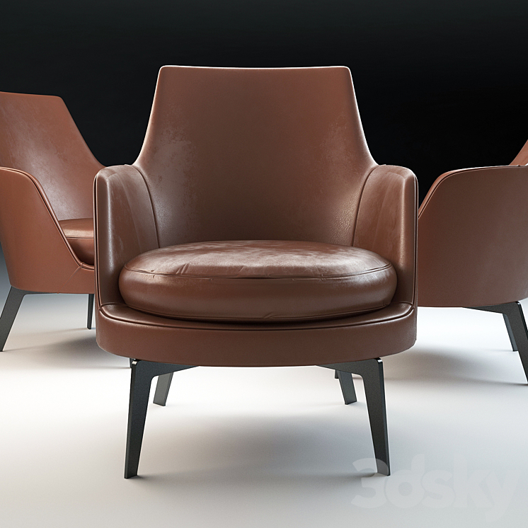 Guscio, Flexform - Arm chair - 3D model
