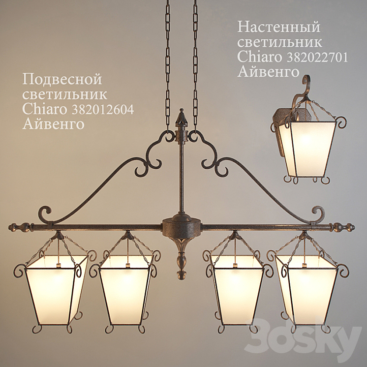 Hanging lamp and sconces Chiaro Ivanhoe - Pendant light - 3D model