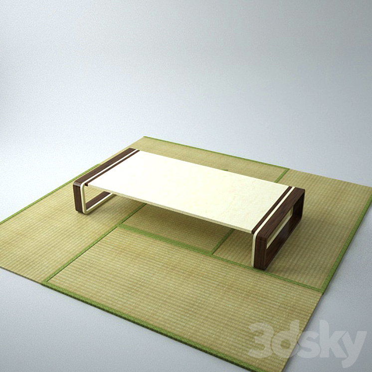 Tatami mats & Japanese table - Table - 3D model