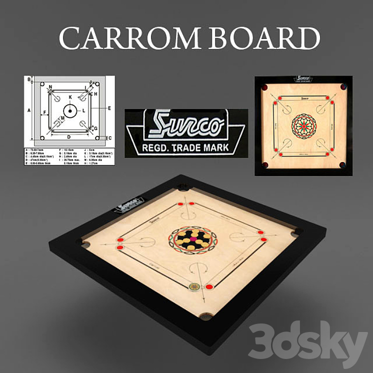 CARROM BOARD - Sports - 3D model
