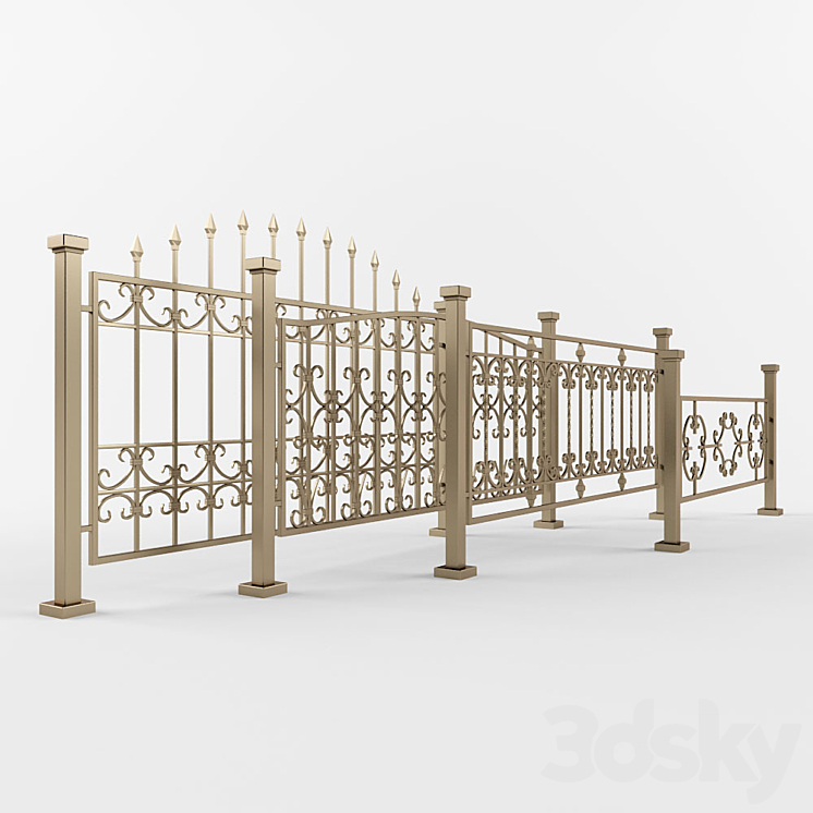forged fence - Fence - 3D model