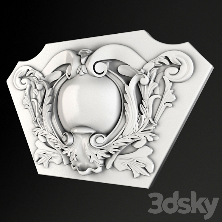 Cartouche - Decorative plaster - 3D model
