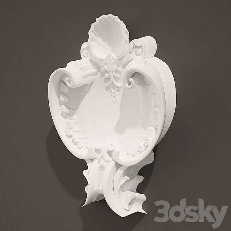 Cartouche type 1 - Decorative plaster - 3D model