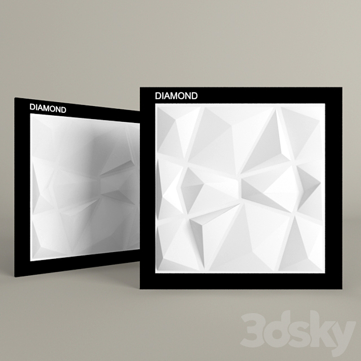 Diamond 3D panel (bamboo) - 3D panel - 3D model