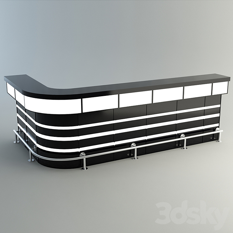 Bar counter - Restaurant - 3D model