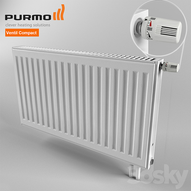Purmo Ventil Compact radiator - Radiator - 3D model