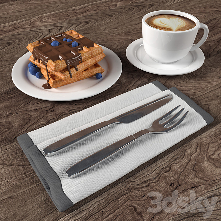 Breakfast - Food and drinks - 3D model