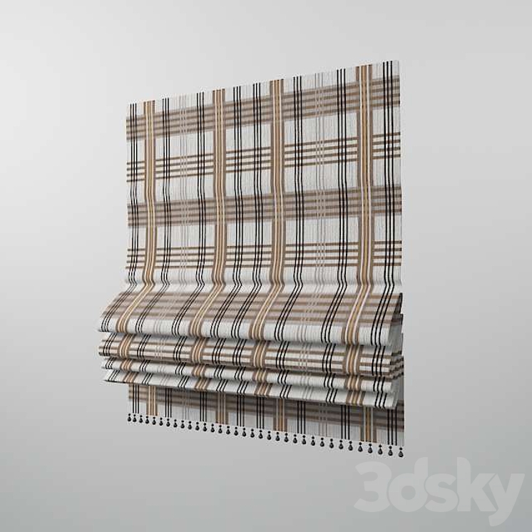 Roman blinds - Curtain - 3D model