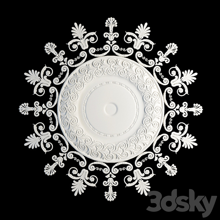Decorative ceiling plate - Decorative plaster - 3D model