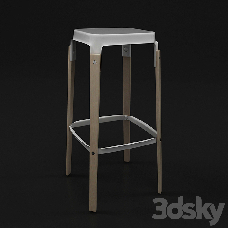 Magis steelwood stool - Chair - 3D model