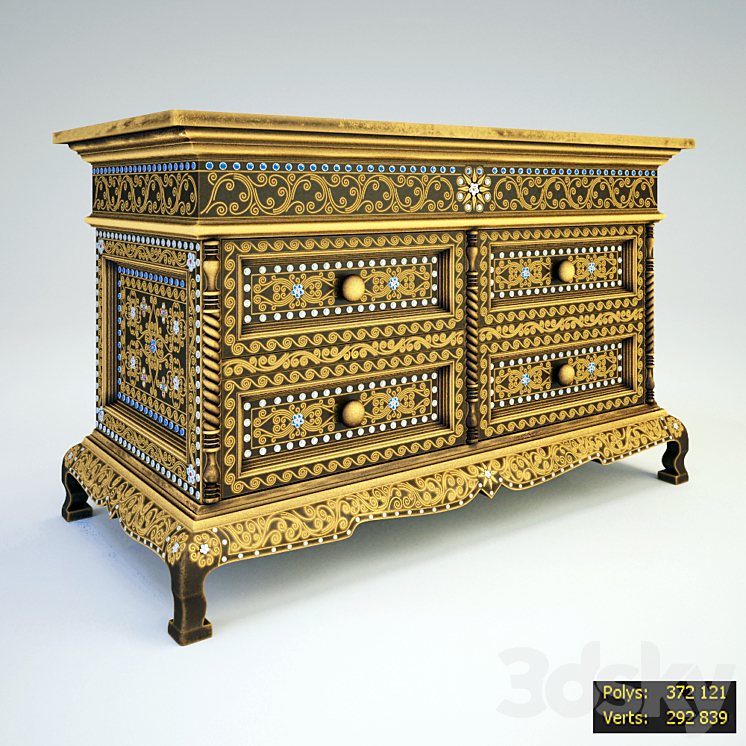 Chest "Shanti", art. SD078-1400 - Sideboard & Chest of drawer - 3D model