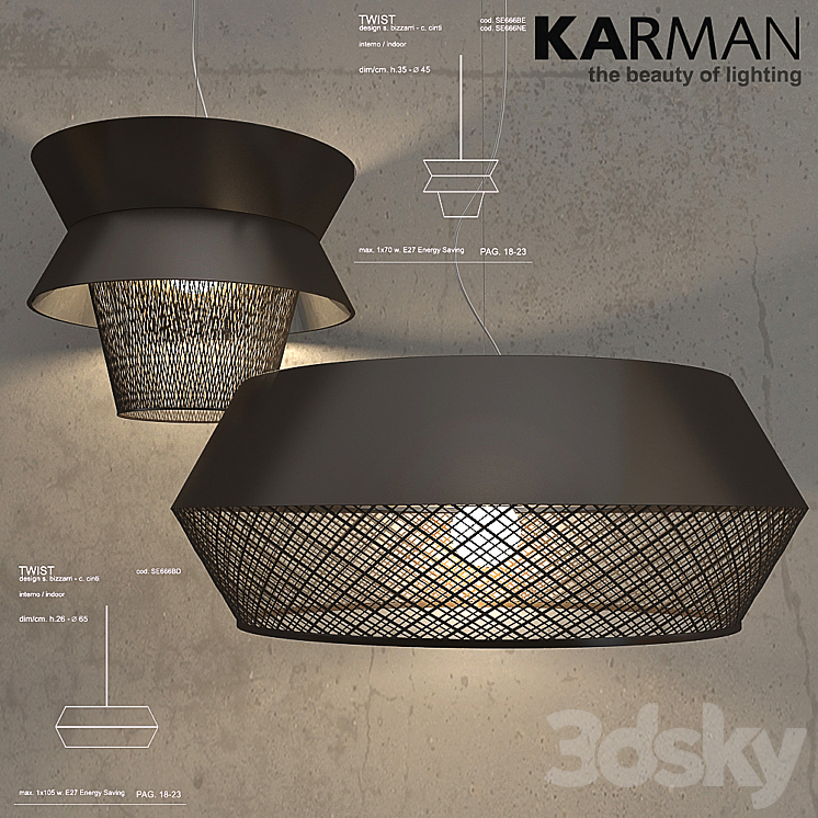 Karman TWIST - Pendant light - 3D model