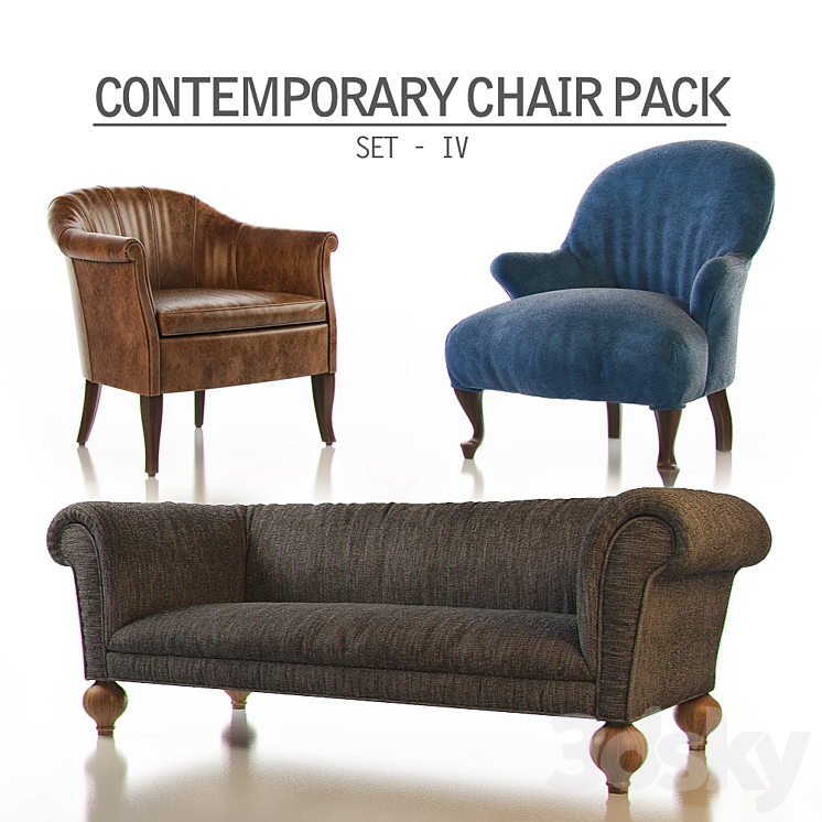 Contemporary Chair Pack - Set IV - Arm chair - 3D model