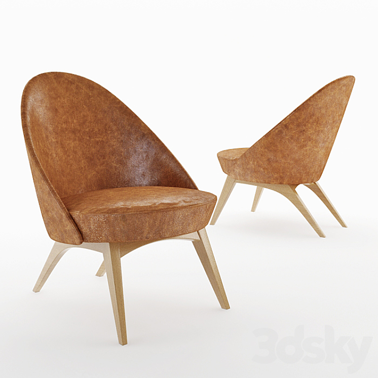 Chair Easy chair, model 109 - Arm chair - 3D model