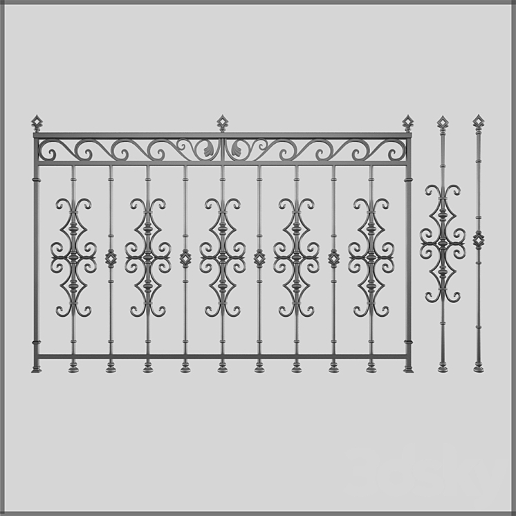 Forged fence 1 - Fence - 3D model