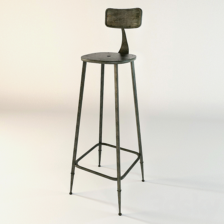 American bar stool in a country style - Chair - 3D model