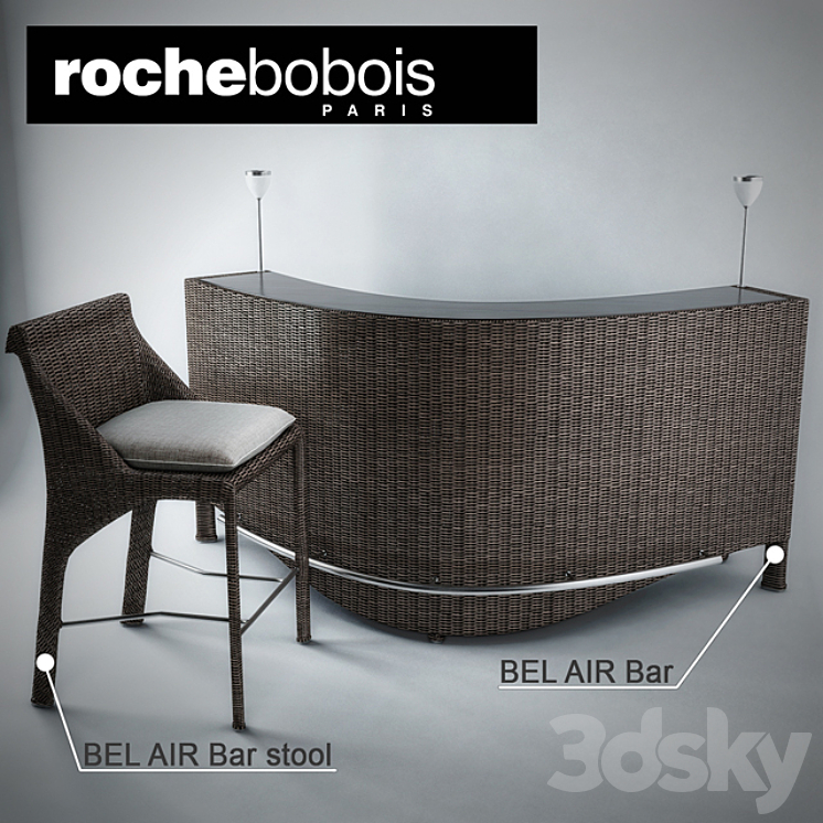 BEL AIR Bar - Table + Chair - 3D model
