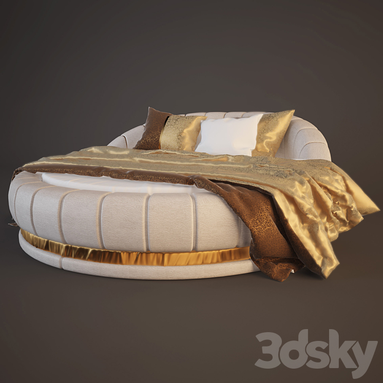 Round Bed - Bed - 3D model