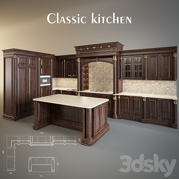 Classical kitchen - Kitchen - 3D model