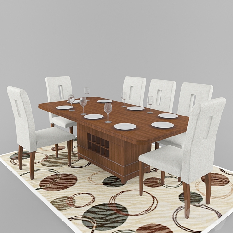 Dining set - Table + Chair - 3D model